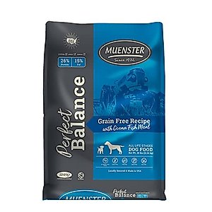 Muenster Perfect Balance OceanFish Meal Grain Free Recipe – Gluten Free Dry Dog Food - Complete and Balanced Kibble for Large, Medium or Small Breed Dogs, 25 lb
