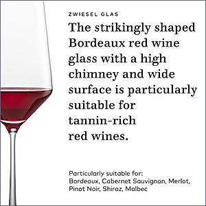 Schott Zwiesel Pure Tritan Crystal Stemware Glassware Collection, 6 Count (Pack of 1), Bordeaux Red Wine Glass