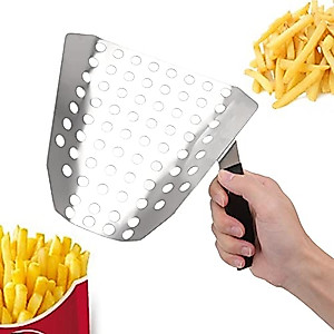Popcorn Scoop, Stainless Steel Hand Scoop with Cone End Kitchen Utensils Fries Serving Scooper for Snacks Desserts Ice Dry Goods