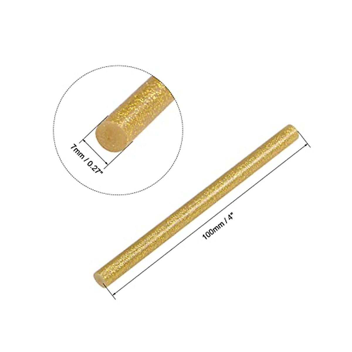 MECCANIXITY Mini Hot Glue Gun Sticks 32pcs 4-inch x 0.27-inch Glitter Silver/Glitter Gold for DIY Craft Making
