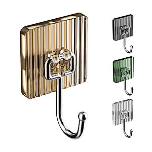 brushkitkit Large Adhesive Stainless Steel Hooks for Hanging Heavy Duty Wall Hooks 22 lbs Self Adhesive Towel Hook Waterproof Transparent Hooks 10 PCS(Four Colors are Optional) (White)