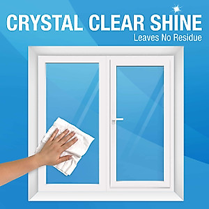 MiracleWipes for Glass, Disposable and Streak Free Cleaning Wipes for Mirrors, Windows, Kitchen, Home, and Auto - 60 Count