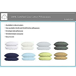 Toddler Pillowcases 12x16 Fits Pillows Sized 12x16 Baby Pillowcase Giza Cotton Pack of 2 Pillow Shams for Kids Pillowcase 12x16 Travel Pillow Case Covers 12X16, White