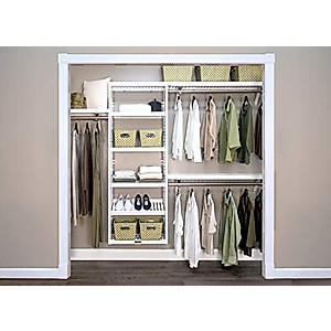 John Louis Home 12 in. Deep Solid Wood Closet Organizer, Woodcrest White