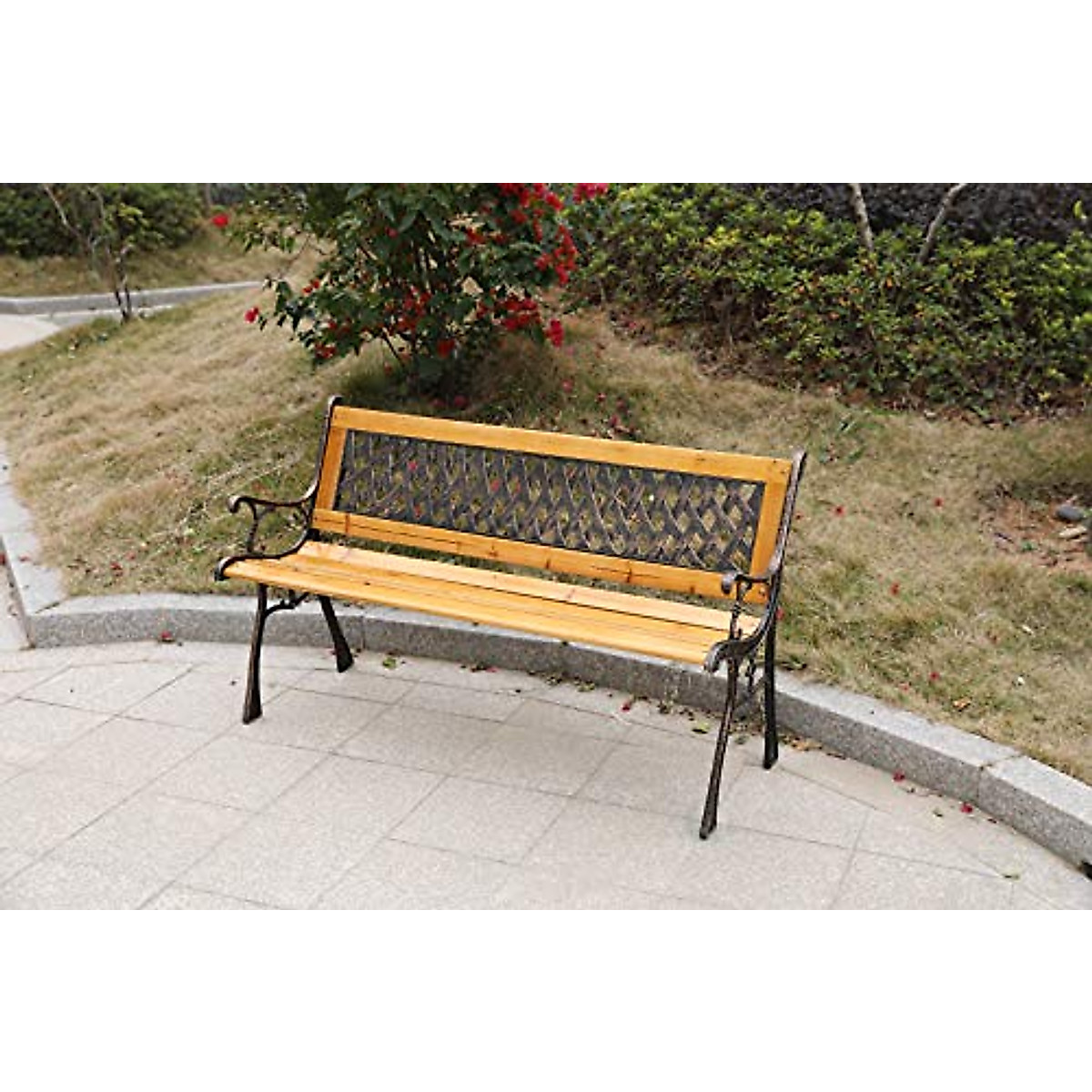Gardenised Patio Garden Park Yard 49" Outdoor Wooden Bench