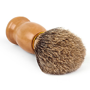 QSHAVE 100% Best Original Pure Badger Hair Shaving Brush Handmade. Real Wood Base. Perfect for Wet Shave, Safety Razor, Double Edge Razor