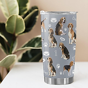 WmhrYpzhL Beagle Dog Travel Mug Animal Coffee Cup Stainless Steel Insulation Tumbler with Lid For Ice Drinks＆Hot Beverage Gifts Beagle Dog 1
