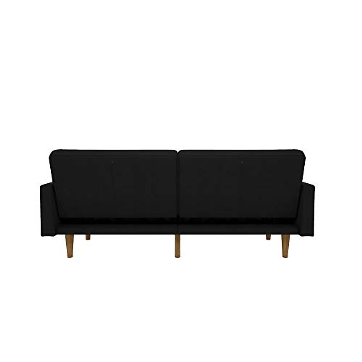 Mid Century Modern Luxury Sofa Bed Sleeper with Stylish Linen Upholstery (Black)