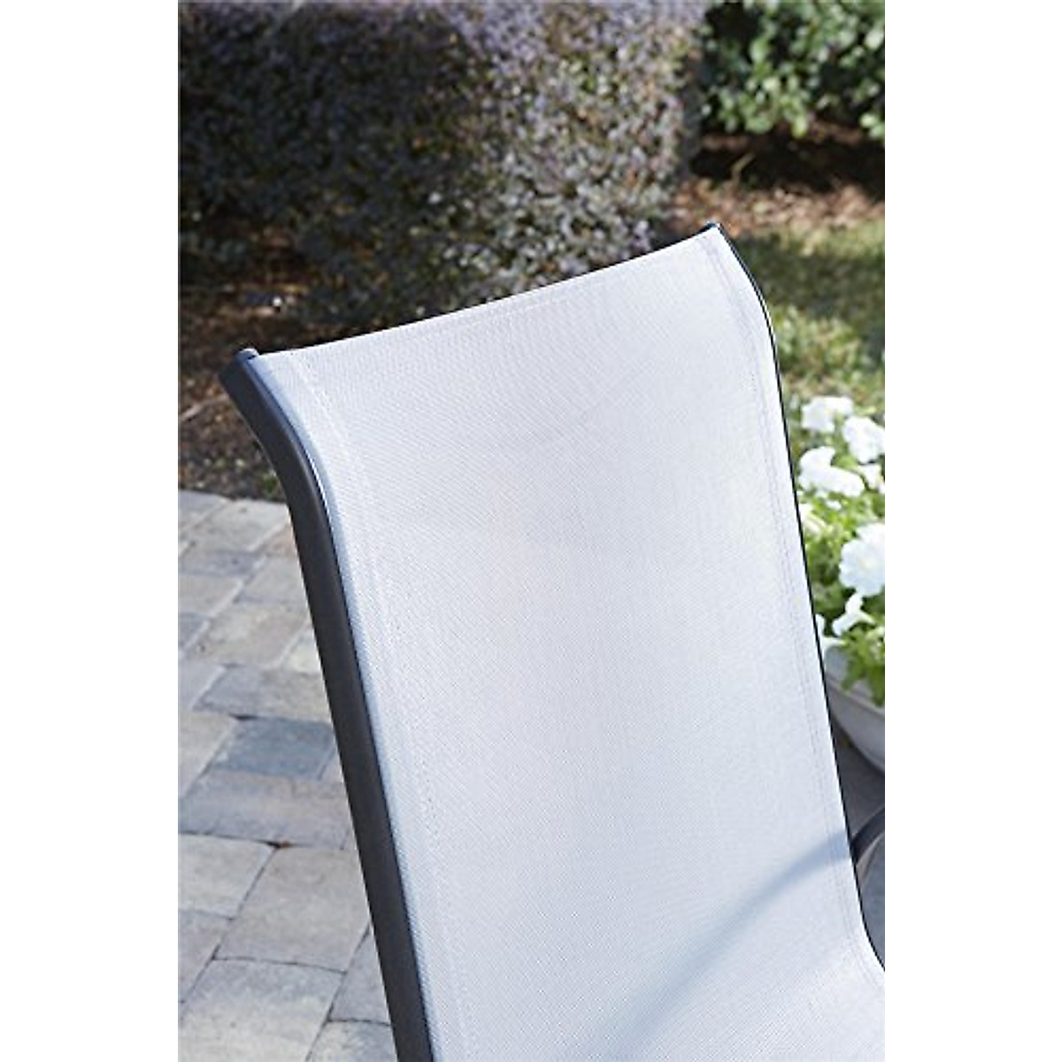 Cosco Outdoor Living Dining Chairs, 6-Pack, Gray Frame, Light Gray Sling (88645GLGE)