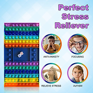 Pop Fidget Toys Pop It Games Rainbow Squishy Bubble Sensory Chess Board Game