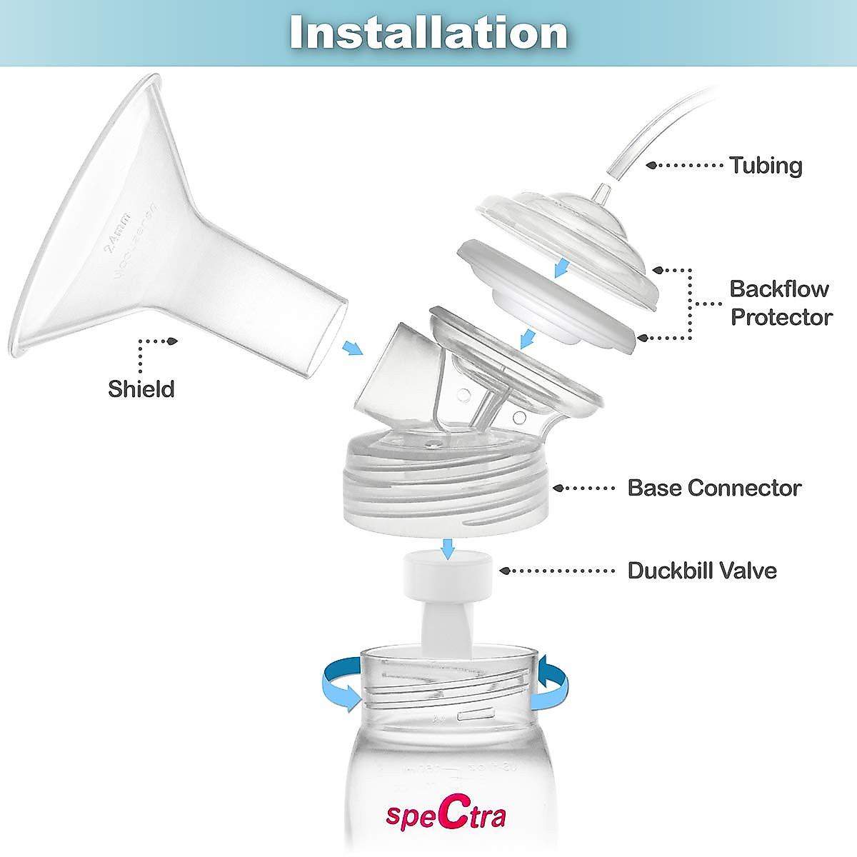 Nenesupply Pump Parts Compatible with Spectra17mm Spectra S1 Spectra S2 Pumps Replace Spectra Pump Parts Replace Spectra S2 Accessories and Duckbill Valve Spectra Flange Backflow Protector