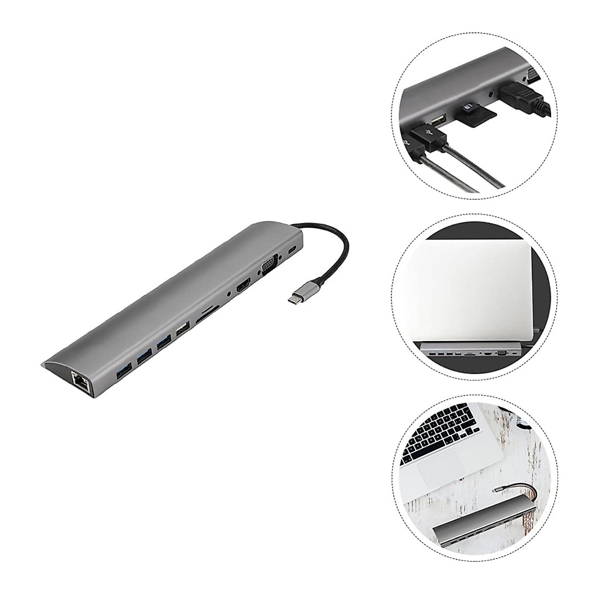 OSALADI USB Hub USB Hub USB Hub USB Hub USB Hub USB Hub USB Hubs Aluminium Alloy Computer Converter Type- c Hub 11- in- 1 Hub Dock Station USB Docking Station Adapter