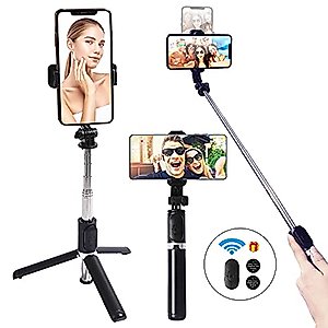 Selfie Stick for iPhone - Upgrade Detachable Selfie Light, 44 Inch Extendable Tripod with Wireless Remote, 3 Light Modes, 9 Brightness Levels, Compatible with All iPhone & Android Devices
