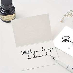 PartyGifts&beyond 10 Pcs Bridesmaid Card Will You Be My Bridesmaid Card Bridesmaid Proposal Card,8 Bridesmaid Card 1 Maid of Honor Card 1 Matron of Honor Card with 10 Envelopes(White)