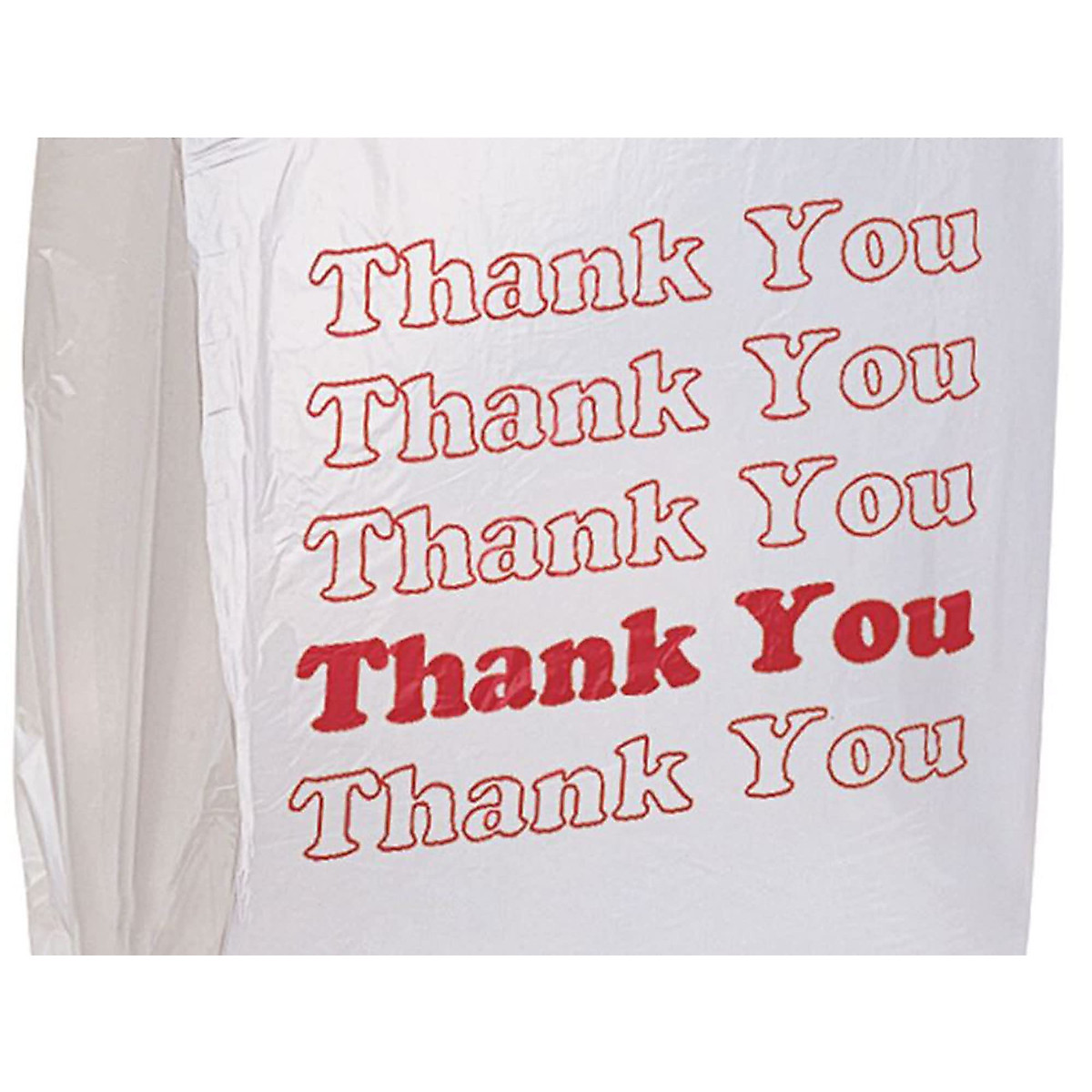SSWBasics White Thank You Bags Case of 1000-11 ½” x 6" x 21" - Thickness .48mil HDPE- Standard Supermarket Size, Perfect for Grocery, Retail, Convenience Stores, Take-Out and Home Use