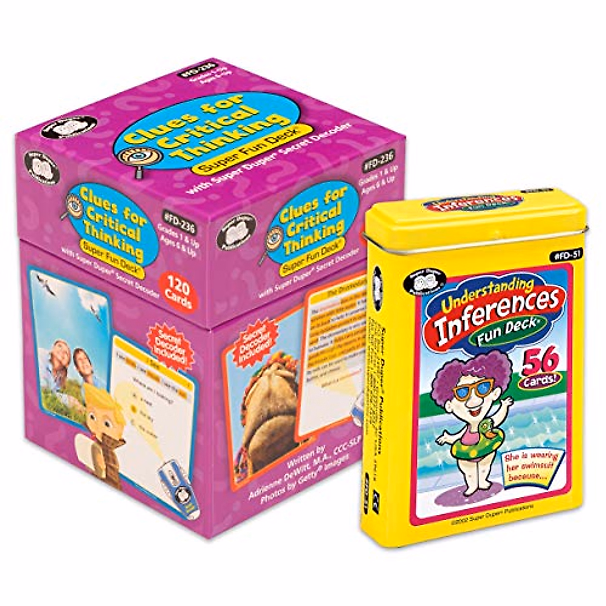 Super Duper Publications | Clues for Critical Thinking Secret Decoder Fun Deck | Understanding Inferences Flash Cards | Problem Solving and Reasoning Skills Bundle | Educational Learning Materials