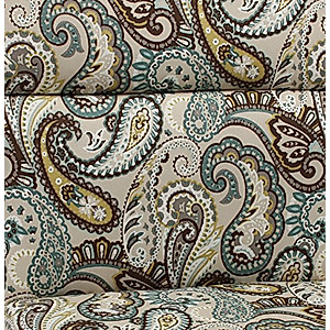 Pillow Perfect 537078 Outdoor/Indoor Tamara Paisley Quartz Round Corner Chair Cushion, 40.5" x 21", Blue