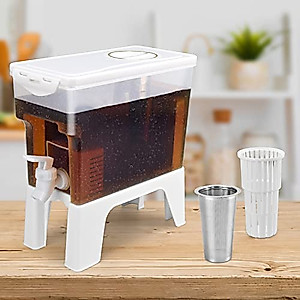 EUMIVF 0.9 Gallon Cold Brew Coffee Maker,Iced Coffee Maker With 600 Mesh Ultrafine Mesh Steel Filter And Spigot Iced Coffee Makers, Cold Brew Pitcher And Drink Dispenser For Fridge &Parties.