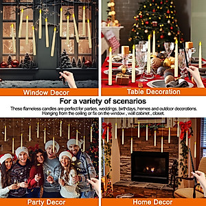 12 Home Decoration Floating Candles with Magic Wand Remote, Flameless Taper Ccandles Warm Light Flickering,Witch Wizard Hanging Candles Lights for Harry Potter Gift Birthday Party Home Room Decor