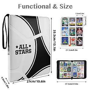 9-Pocket TONESPAC 900 Card Binder Compatible with Football Cards, Soccer Cards, Sport Cards, for Trading Cards,Storage Case with Removable Sheets Trading Card Holder (Football, 900Pockets)-