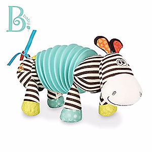 B. baby – Sensory Zebra Plush – Zebra Accordion – Interactive Stuffed Animal – Musical Baby Toy – 6 Months + – Squeezy Zeeby