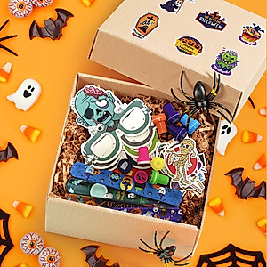 Generic Halloween Party Favors Halloween Toys - 160Pcs Halloween Supplies Favors Halloween Slap Bracelets Halloween Stickers Halloween Stamps for Kids Halloween Party Favor Halloween Treat Bags Gifts