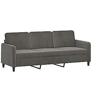 vidaXL 3-Seater Sofa Dark Gray 70.9" Velvet