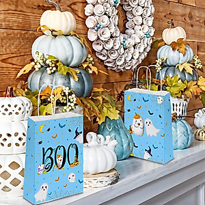 MEHOFOND Halloween Party Gifts Bags Little Boo Gift Bags Blue Halloween Candy Bags Treat Bags Boo Theme Birthday Baby Shower Party Supplies for Boys Halloween Party Favors 24 Pcs