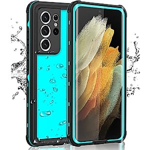for Samsung Galaxy S21 Ultra Phone Case Waterproof with Screen Protector, Full Body Protection Heavy Duty Shockproof Drop Proof Anti-Scratched Rugged Cases Cover for Galaxy S21 Ultra 6.8" （All Teal）