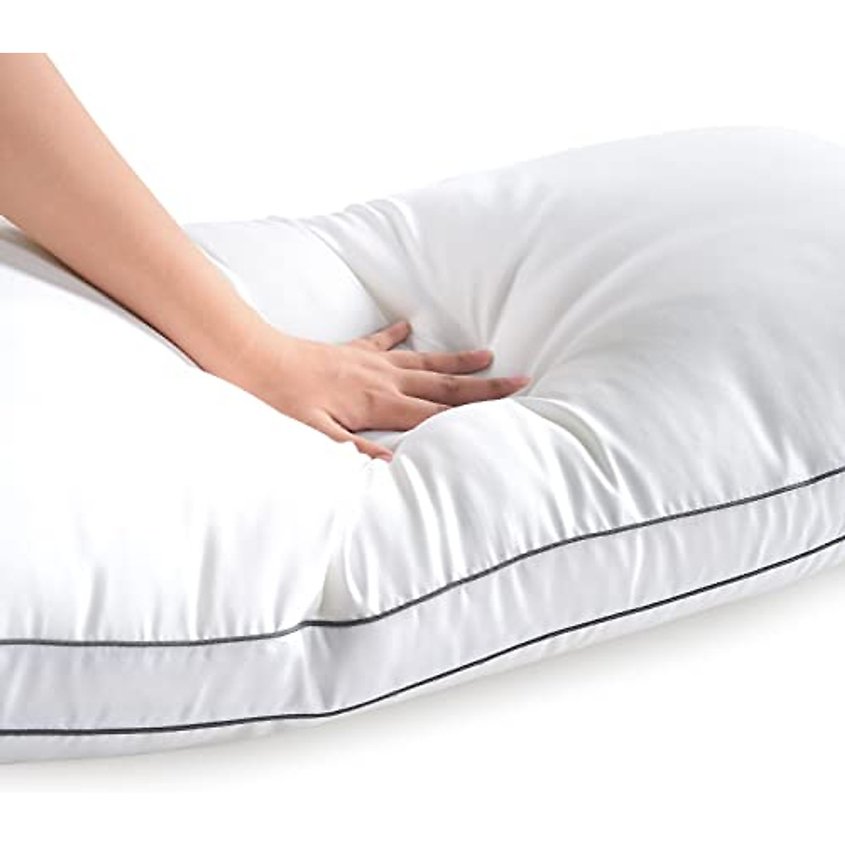 LANE LINEN Standard Pillows for Sleeping - Bed Pillows Set of 4 - Luxury Hotel Quality Down Alternative Pillows for Back and Side Sleeper, Soft and Supportive Gusseted Cool Breathable Pillow, 20x26