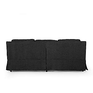 Christopher Knight Home Arrastra Sofas, Charcoal Stripe + Walnut