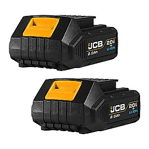 JCB Tools - 20V, 3-Piece Power Tool Kit - Hammer Drill Driver, Impact Driver, LED Work Light, 2 x 2.0Ah Batteries, Fast Charger and Tool Bag - For Home Improvements, Drilling, Masonry, Screw Driving