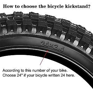 GOODTY Adjustable Bike Kickstand Aluminum Alloy Bicycle Side Kickstands Bike Stand for 24-29 inch Mountain Bike/Adult Bike/Sports Bike (Black)