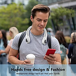 EMHFLYFN Portable Neck Fan Upgraded Hand Free Personal Fan Rechargeable Bladeless Neck Fan 360° Surround & 3 Gear Wind Wearable Cooler Fan U-Shaped Neck Ring Fan Suitable for Traveling Sports Office