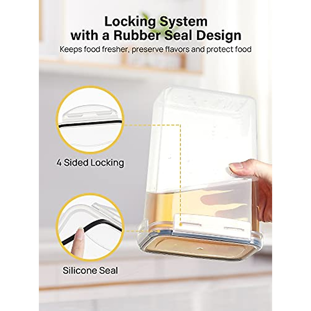 Kootek Cereal Containers Storage Set, 16 Pcs Pantry Kitchen Organization and Storage Airtight Food Storage Container, Leakproof 25.2L with Pen, Chalkboard Labels, Measuring Spoon Set