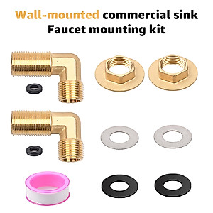 Aomitop 1/2 IPS and G1/2 Faucet Installation kit for Wall Mount Commercial Faucet,backsplash Mount Set
