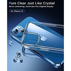 Humixx Designed for iPhone 13 Case, [Not Yellowing] [Military Grade Drop Tested] [Anti-Scratch & Anti-Fingerprint] Clear PC Back with Soft Black TPU Bumper, Slim Fit Protective Case for 13 Phone