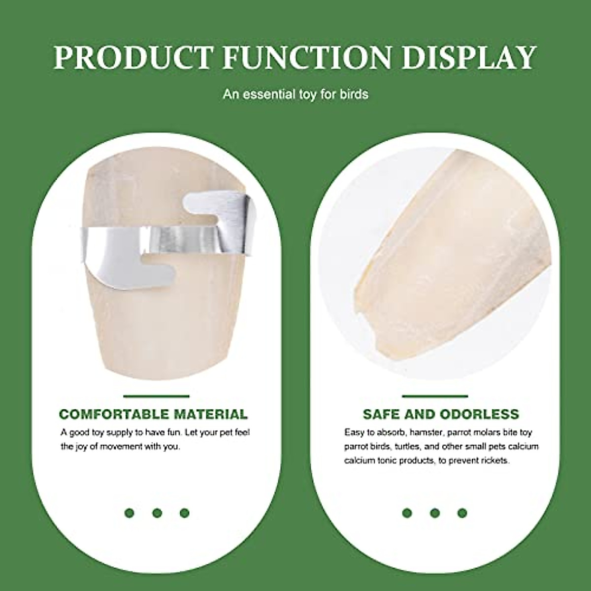 Hemobllo Cuttlebone for Birds- 6 Set Cuttlefish Bones with Metal Holder Parrot Cuddle Bone Chew Toy Pet Molar Toy Cuttlebone for Cockatiels Parakeets (10-12cm)