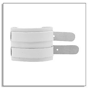 Heavstjer Punk Rock Belt Buckle Wristband Wide Leather Bracelet Arm Cuff Bracelet (White)