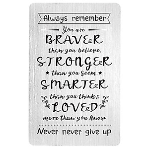 FINGERINSPIRE 3x2 Inch Wallet Insert Card for Son Daughter Friend Inspirational Gifts for Men Women Birthday Graduation Encouragement Gift for Teen Young Guys- Always Remember (Vertical)