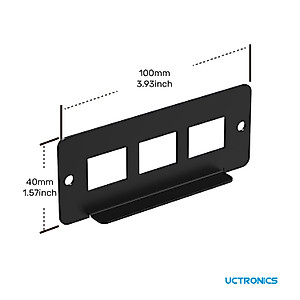 UCTRONICS 3-Slots I/O Panel for Keystone Jacks, Compatible with Front-Removable Raspberry Pi 1U Rackmount, 2 Pack