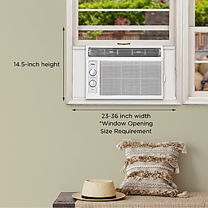 TCL H5W23M 5,000 BTU Window Air Conditioner and Fan-Cool up to 150 Sq. Ft. with Easy to Use Mechanical Control and Reusable Filter, White