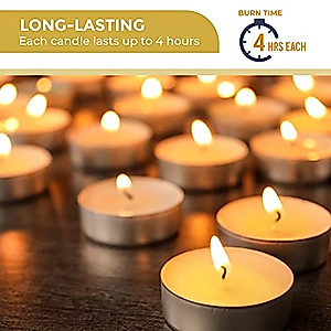 Pure Beeswax Tealights (Pack of 48) - Unscented Tea Lights with Light & Natural Honey Scent - Decorative & Handmade Candles for Home, Wedding - 4 Hour Burn Time - Ecofriendly Smokeless & Clean Burnin