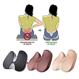 Coccyx Ischial Tuberosity Seat Cushion, Tailbone Pain Relief Memory Foam Ergonomic Seat Cushion, 3D Mesh for Car Seat Driver,Bleachers, Office Chair,Computer Chair,Wheelchair & Recliner