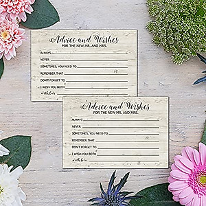 Advice and Wishes Cards for the New Mr and Mrs, Bride & Groom, Newlyweds, Wedding Advice Cards Perfect for Bridal Shower or Wedding, Wedding Guest Book Alternative, Pack of 50 4x6 Inch