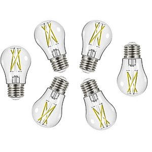 Satco (6 Pack) Vintage Edison Dimmable Led Filament Bulb, S12400, High Lumens, 5 Watt, A15; Clear; Medium Base; 2700K; 90 CRI; 120 Volt for use at Residential, Hospitality, Display and Commercial