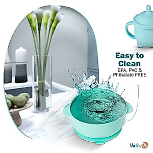 VaBa Du Baby Feeding Set - 10-Pack - Easy Baby Led Weaning - Adjustable Bib, Food Feeder, Utensils, Dish & Suction Bowl with Lid, and Sippy Cup