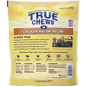 Blue Buffalo True Chews Natural Dog Treats, Chicken Bacon Recipe 12 oz bag