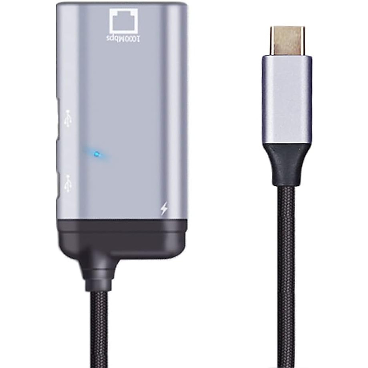 chenyang USB C HUB,USB C to RJ45/USB A/C Data/PD 65W Fast Charging 4 in 1 Multiport Adapter Support Network/Data/Charging Working at The Same time