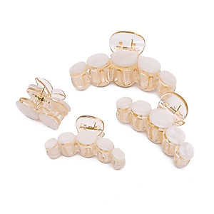 Agirlvct Mermaid Hair Clips, 4 Pack Large Grip Claw Clips, Non-Slip Hair Catch Jaw Clamp Barrette, Jumbo Gift for Thin Hair, Girls, Girlfriend